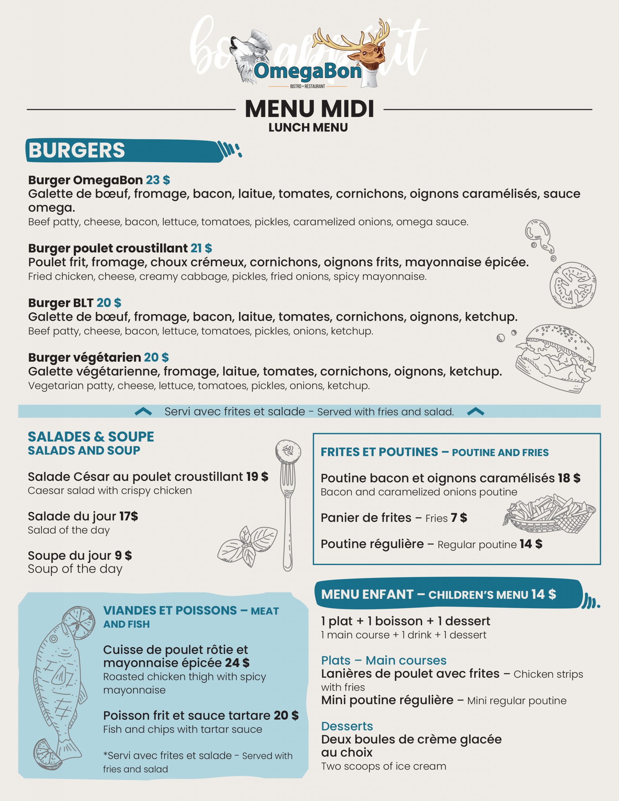 Menu du midi – Omegabon