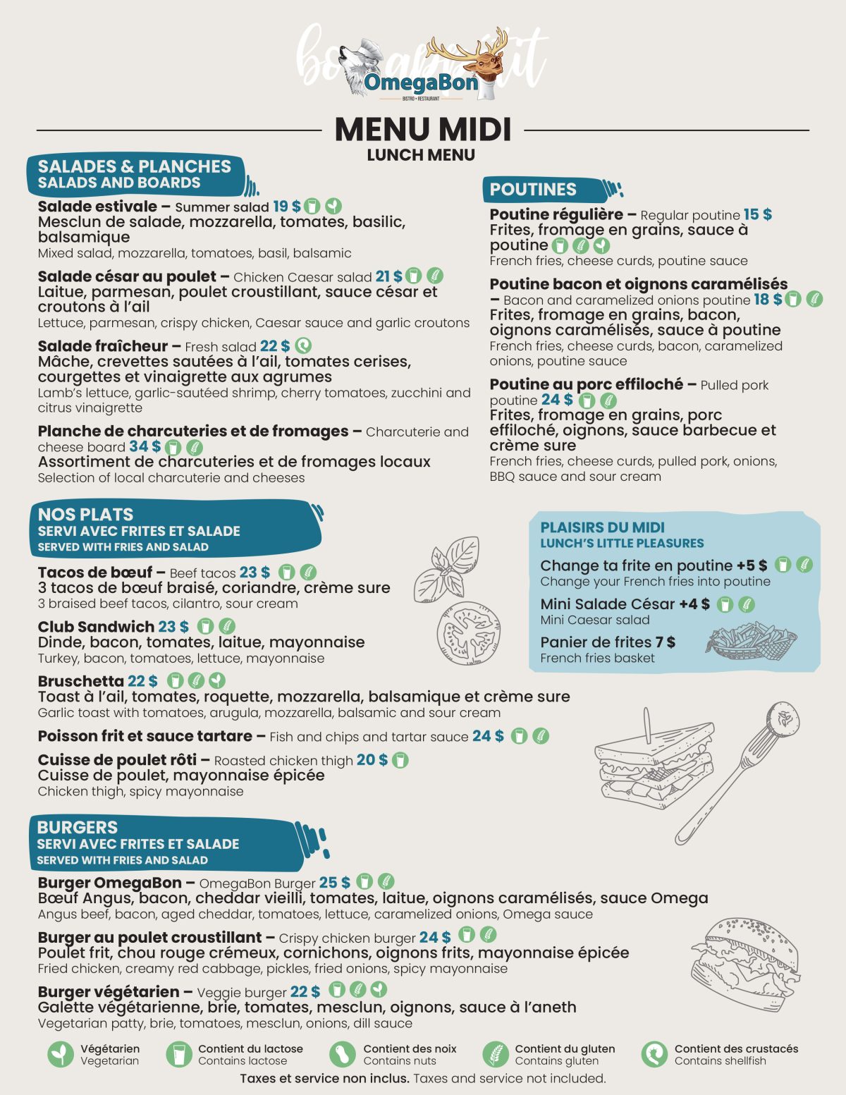Menu du midi – Omegabon